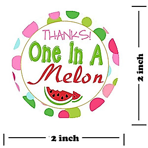 Remarkable One in A Melon Thank You Stickers Labels,2 Inch Watermelon Birthday Party Label Stickers ,Great for Party Favors, Envelope Seals & Goodie (250 Pcs)