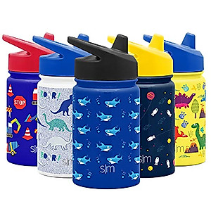 Simple Modern Kids Summit Sippy Cup Thermos 10oz - Stainless Steel Toddler Water Bottle Vacuum Insulated Girls and Boys Hydro Travel Cup Flask -Shark Bite Purple