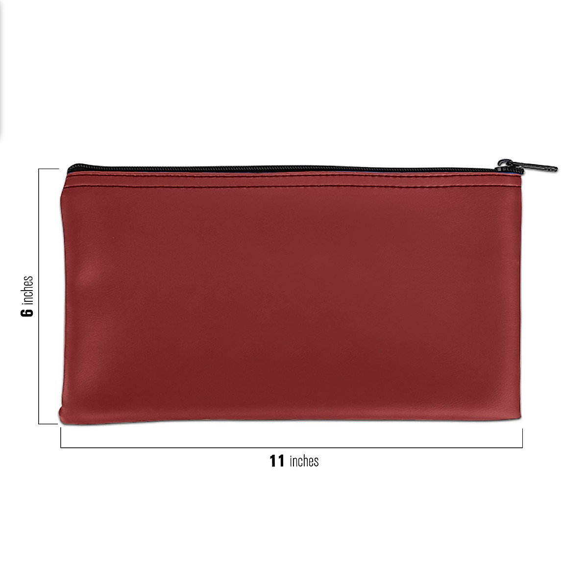Burgundy Expanded Vinyl Reusable Deposit Bag - 11W x 6H