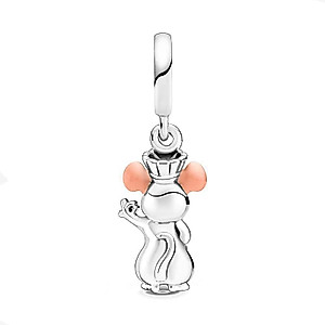 Ouroyea Rat Remy Dangle Charm 925 Sterling Silver Pendant,Jewelry Beads Gifts for Women Bracelet&Necklace 119