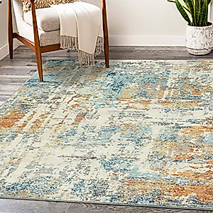 LUXE WEAVERS Artistic Distressed Multi 5x7 Abstract Area Rug, Stain Resistant Carpet