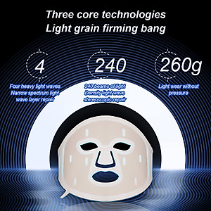 Led Face Mask Light Therapy, Red light therapy for face, light therapy mask, Led Light Therapy Facial Skin Care Mask, Blue & Red Light for Acne Photon Mask, Japanese New Technology, Silicone Material