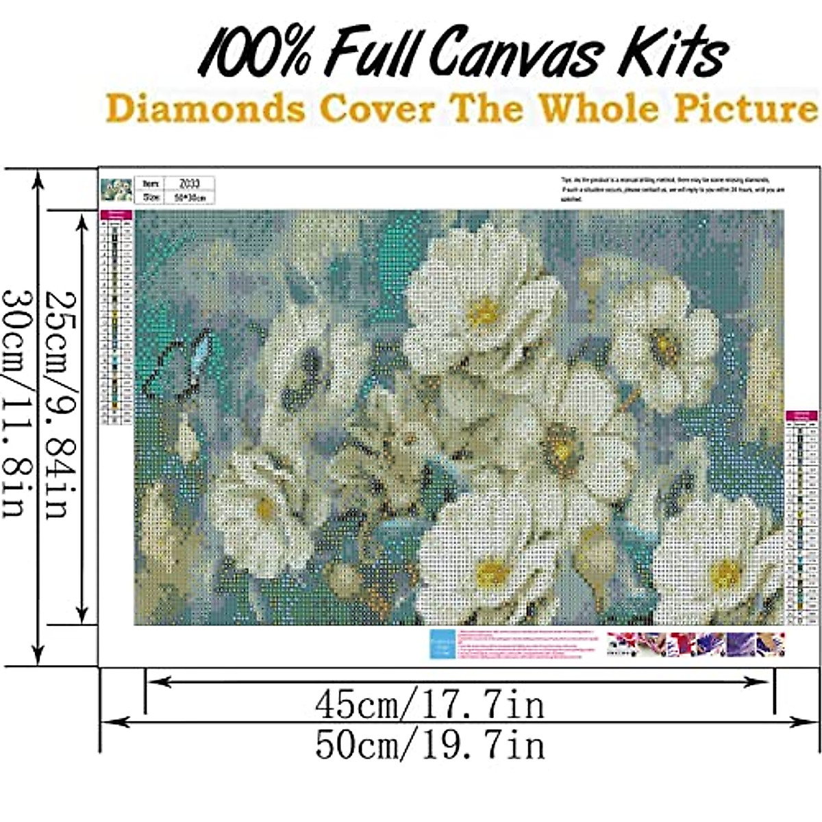 Tiwabb Flower Large Diamond Painting Kits,5D Diamond Painting Kits for Adults Kids DIY Diamond Art Kits Full Round Drill Diamond Dots Painting with Diamonds Gem Art and Crafts Home Decor 20X12inch