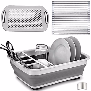 Inovare Designs Collapsible Dish Drying Rack & Drainboard Set - Ideal for RVs, Campers, Kitchens, Compact Spaces - Easy Storage & Cleaning - Kitchen Organizer & Storage Essential