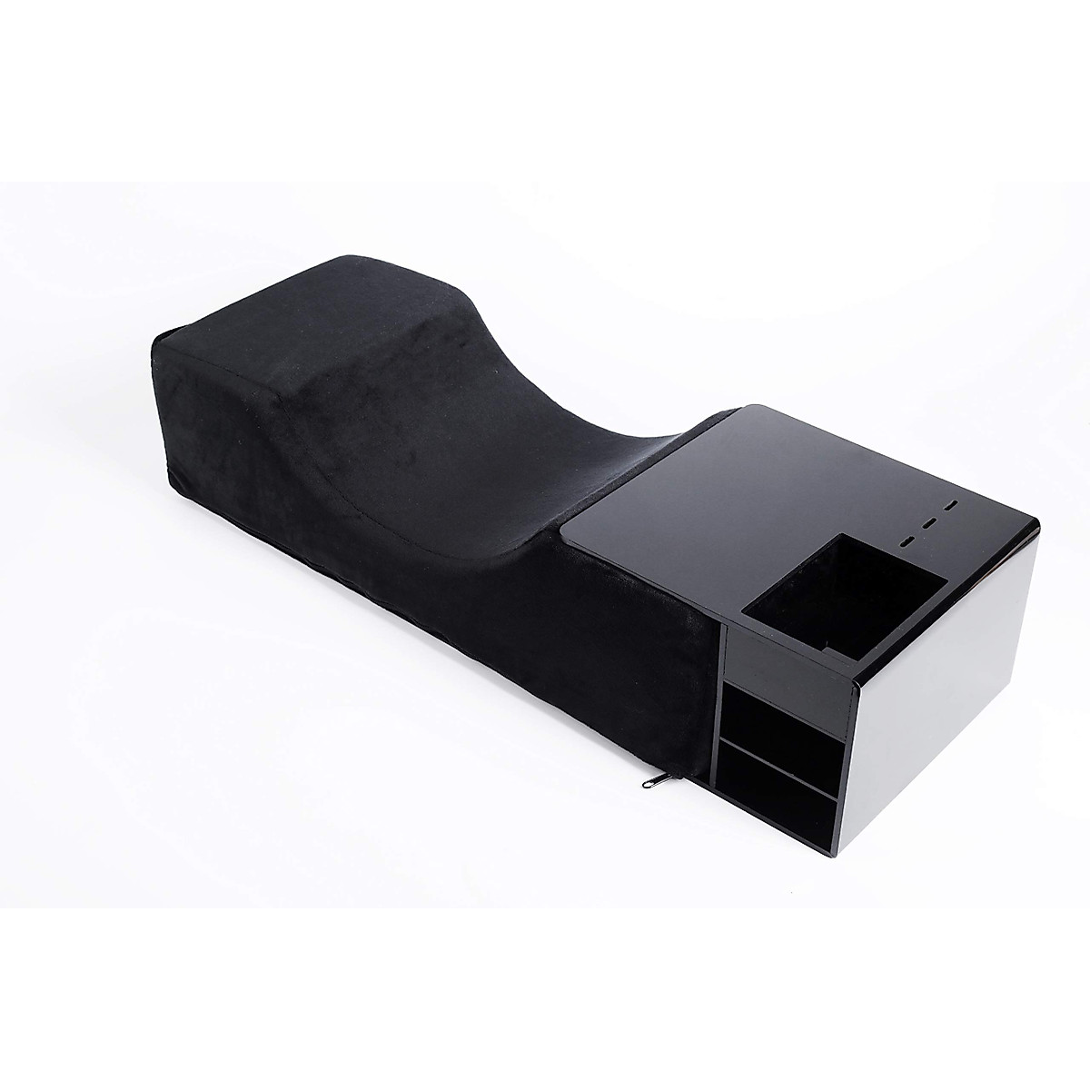 Eyelash Extension Neck Pillow With Acrylic Shelf Organizer Stand, Velvet Warm Lash Extension Grafting Pillow Makeup Tool Display Cabinet Shelves - Black Shelf + Black Pillow(Velvet Pillowcase Updated)