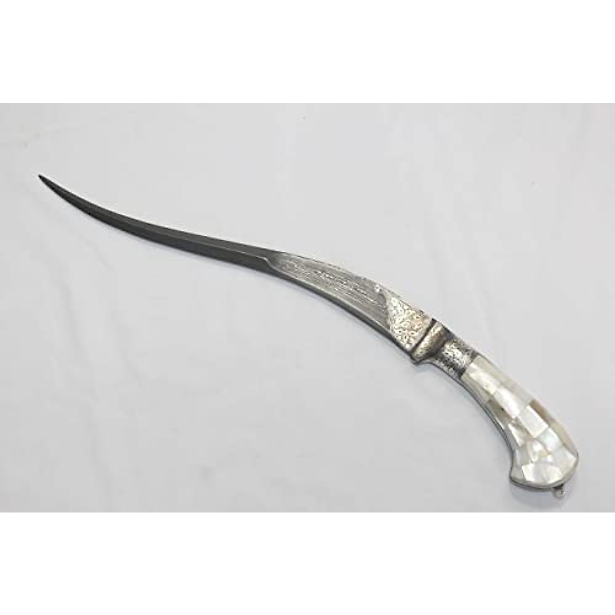 Rajasthan Gems Armor Cracker Dagger Knife Damascus Steel Blade Mother of Pearl Chip Handle B276