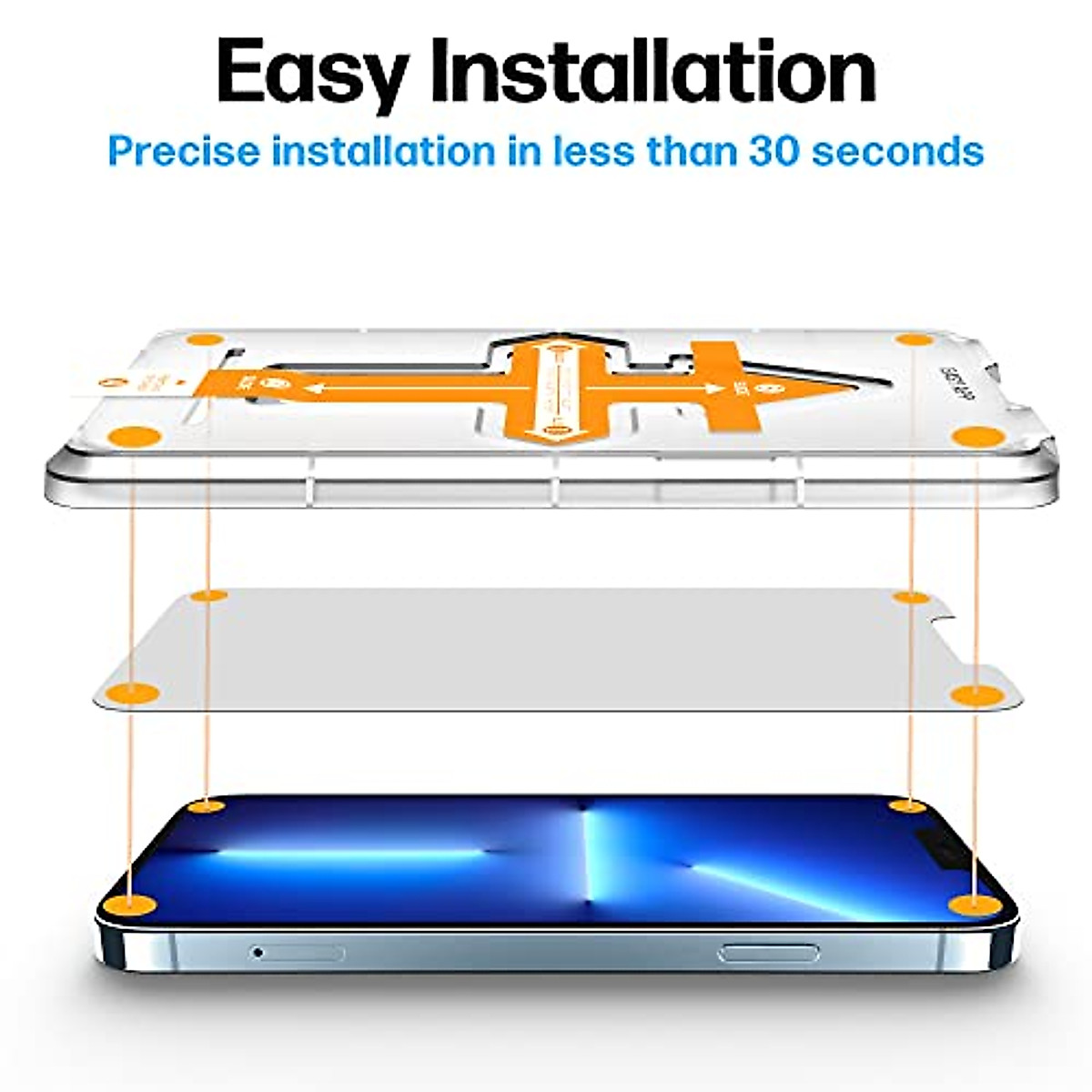 Power Theory Designed for iPhone 13 Pro/iPhone 13 Screen Protector Tempered Glass [9H Hardness], Easy Install Kit, 99% HD Bubble Free Clear, Case Friendly, Anti-Scratch, 2 Pack