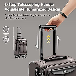 SHOWKOO Luggage Sets 3 Piece Softside Expandable Lightweight Durable Suitcase Sets Double Spinner Wheels TSA Lock Light Coffee (20in/24in/28in)­