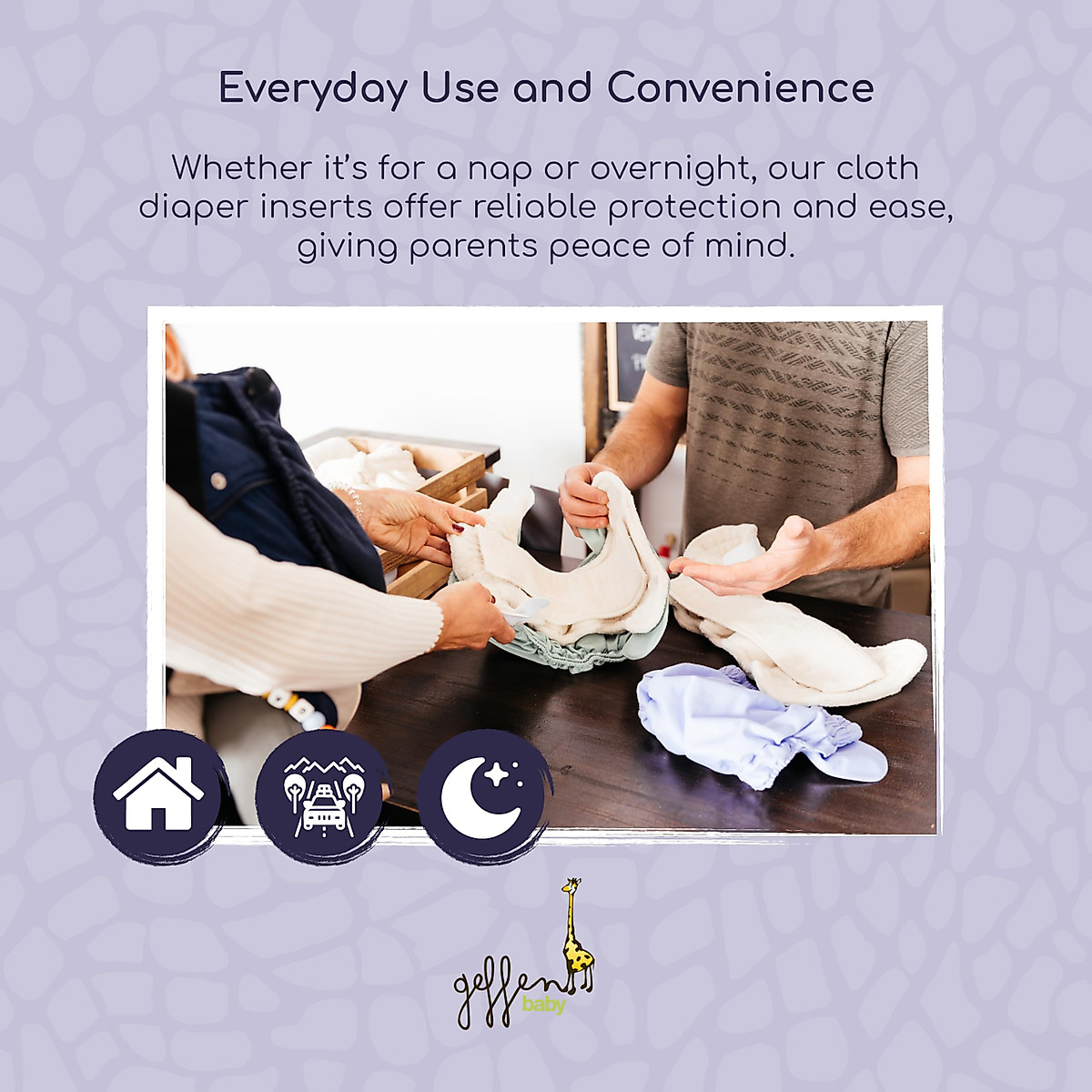 Geffen Baby Newborn Super Absorbers Cloth Diaper Inserts - 3 Pack | 5-Layer Reusable Booster Pads for Heavy Wetters, Overnight Diapering, and Naps | Slim Fit for Newborns