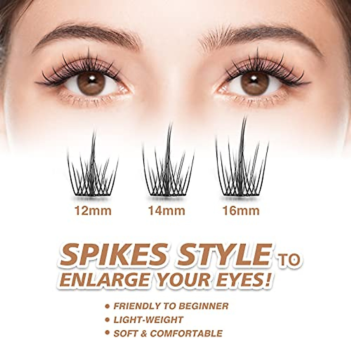 FinyDreamy DIY Eyelash Extension Lashes Clusters Spikes Style D Curl 48 Individual Clusters Lashes Reusable Artificial False Eyelash For Authentic Eyelash Extension Look (16mm)