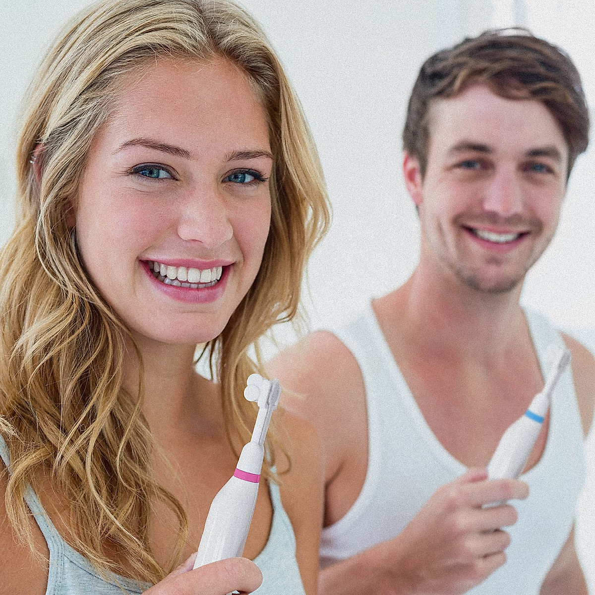 Triple Bristle Duo - 2 Electric Toothbrushes with Dual Charging Station, Patented 3 Head Design, 31,000 VPM, Rechargeable Toothbrush Set for Families & Couples, 3-Sided Sonic Brush