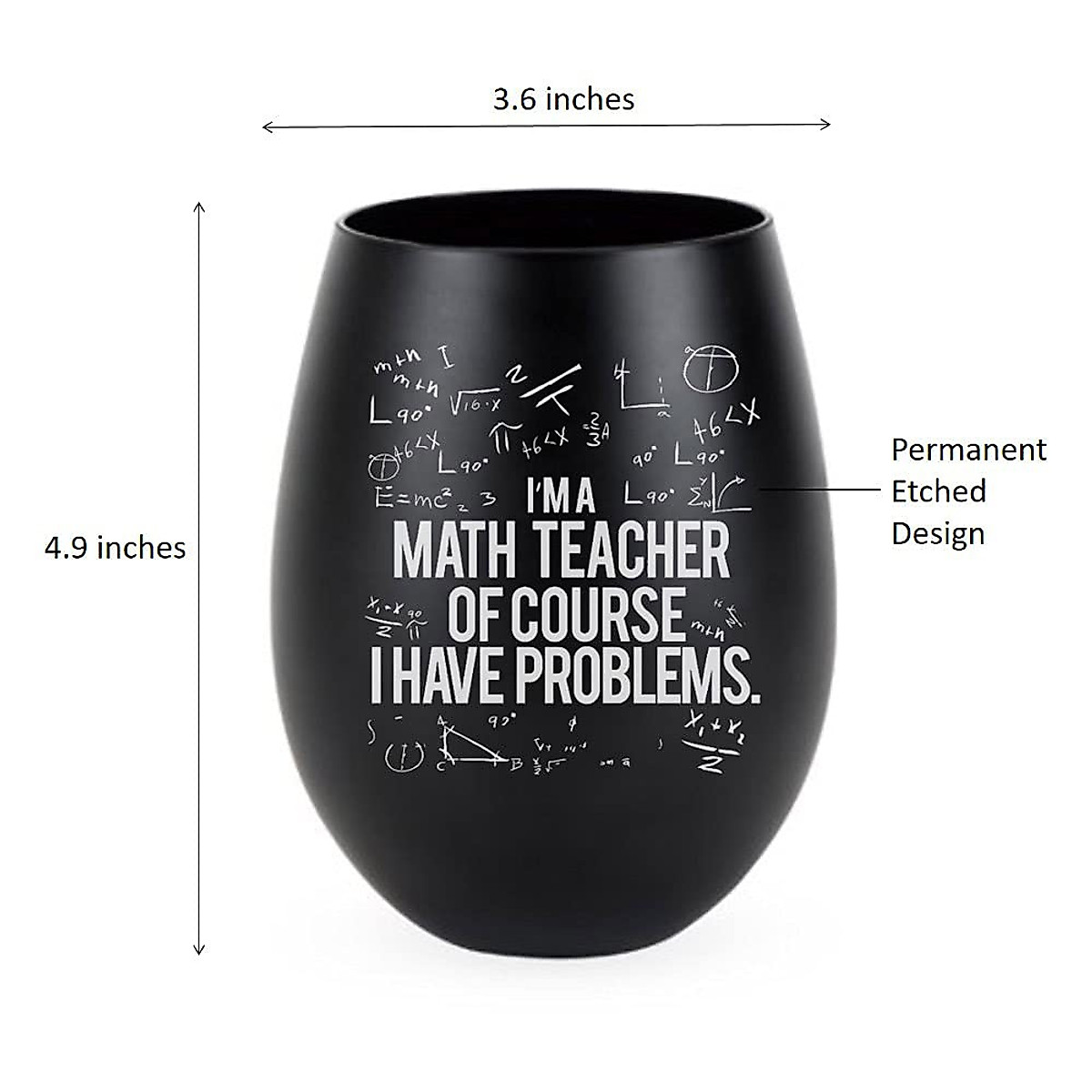 Valentines Day Gifts for Math Teacher, Math Teacher Funny Wine Glass Gift Set, Math Teacher Must Haves