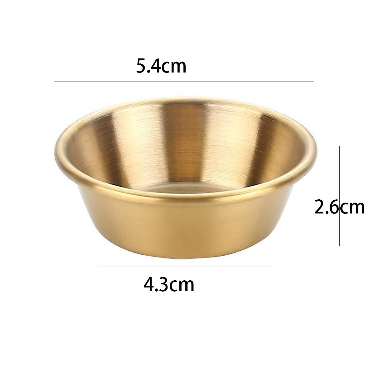 JINJIASUYISU 2Pcs Stainless Steel Sauce Dishes Dip Bowls Seasoning Dishes Sauce Bowl Stainless Steel Golden Dip Bowls Serving Dishes Set For Serving Sushi Sauces And Other Sauces And Seasonings