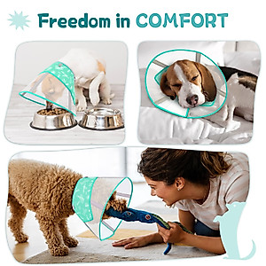 Supet Soft Dog Cone Collar for Large Medium Dogs, E Collar for Dogs After Surgery to Stop Licking, Comfortable Elizabethan Collar, Cone of Shame Alternative, Adjustable Pet Recovery Collar (L)