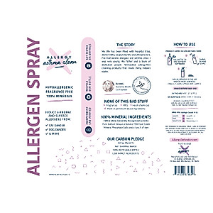 Allergy Asthma Clean Allergen Spray, Pets, Dust Allergies & More, Air & Surface Control, Just Add Water, Bottle, Over 33oz