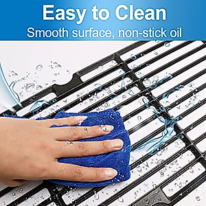 Utheer Grill Grates fit Oklahoma Joe's Longhorn Comb Charcoal/Gas Smoke 12201767,14201767, Oklahoma Joe's Longhorn 18202083,16202046,15202029, for Grill Or Smoker Sides, Heavy Duty Cast Iron, 2 Pcs