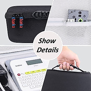 Khanka Hard Travel Case Replacement for Brother P-Touch Pt-d400 PTD400AD, PT-D410, PT-D460BT Home/Office Advanced Label Maker, Case Only (Inside White)