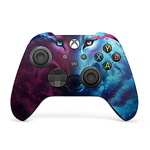 Head Case Designs Officially Licensed Jonas "JoJoesArt" Jödicke Wolf Galaxy Art Mix Vinyl Sticker Gaming Skin Decal Cover Compatible With Xbox Series X Console and Controller Bundle
