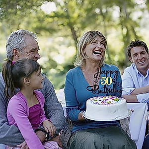 1 PCS Happy 50th Birthday Cake Topper,Happy 50 Birthday Cake Decoration for Happy 50th Birthday Cheers to 50 Party Decorations 50 Anniversary Birthday Cake Decorations Supplies（Star River series）