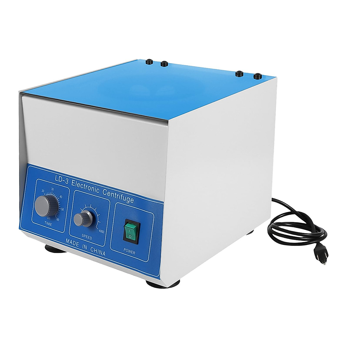 Wanlecy Electric Lab Benchtop Centrifuge, LD-3 Low-Speed 4000rpm Centrifuge Machine 6 Tubes x 50ml, with Timer 0-60min and Speed Control