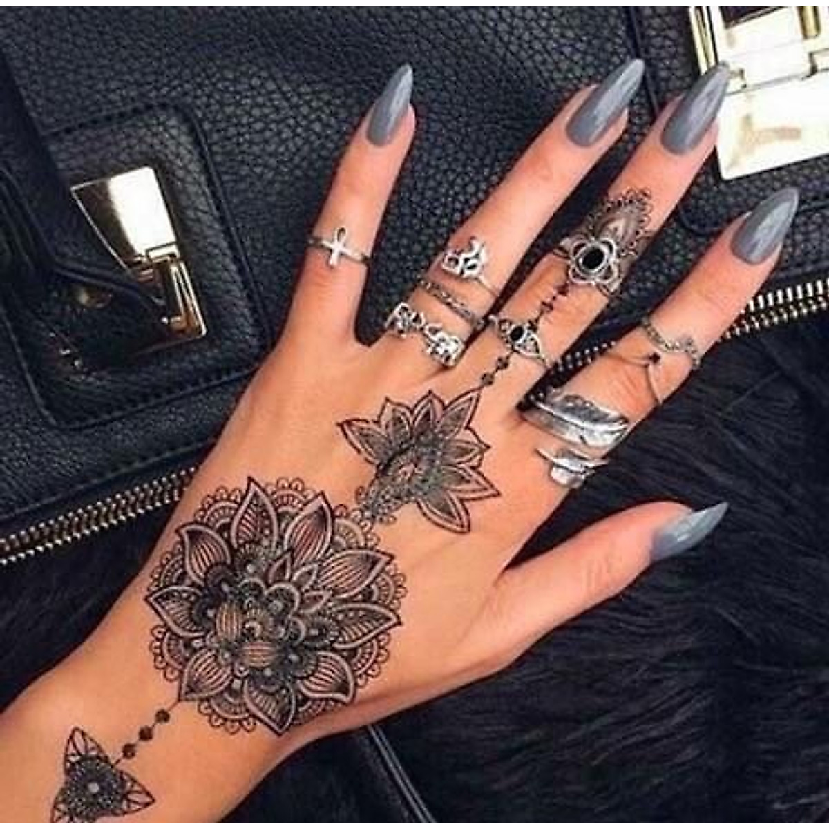 8 Sheets Temporary Tattoo Stickers Lace Sexy Body Waterproof Tattoo stickers Women Wedding Party