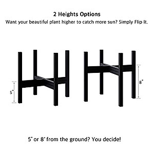 FaithLand Mid Century Plant Stand Indoor Outdoor (EXCLUDING 12" Plant Pot) , Hold Up to 12 Inch Planter, Metal Planter Stand, Potted Plant Holder, Black - Fits Snake Plant - Upgraded Design.