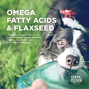 GNC Pets Omega Hip & Joint Dog Supplements for Senior Dogs with Omega Fatty Acids & Flaxseed, 240 ct | Chicken Flavor Soft Chews with Glucosamine, Chondroitin Sulfate, Hip & Joint - Senior