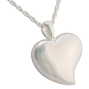 Heart Mother of Pearl Pendant and Necklace for Ashes, Sterling Silver, Cremation Jewelry for Ashes