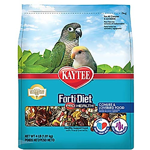 Kaytee Forti-Diet Pro Health Conure and Lovebird Pet Bird Food, 4 Pound