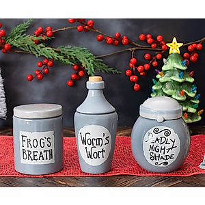 Disney The Nightmare Before Christmas Sally's Mini Storage Jars 3-Piece Set Replica | Sculpted Ceramic Kitchen Containers For Snacks