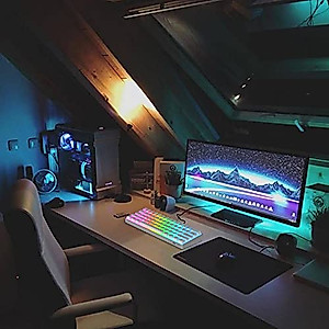 RK ROYAL KLUDGE RK61 Wired 60% Mechanical Gaming Keyboard RGB Backlit Ultra-Compact Hot-Swappable Brown Switch White