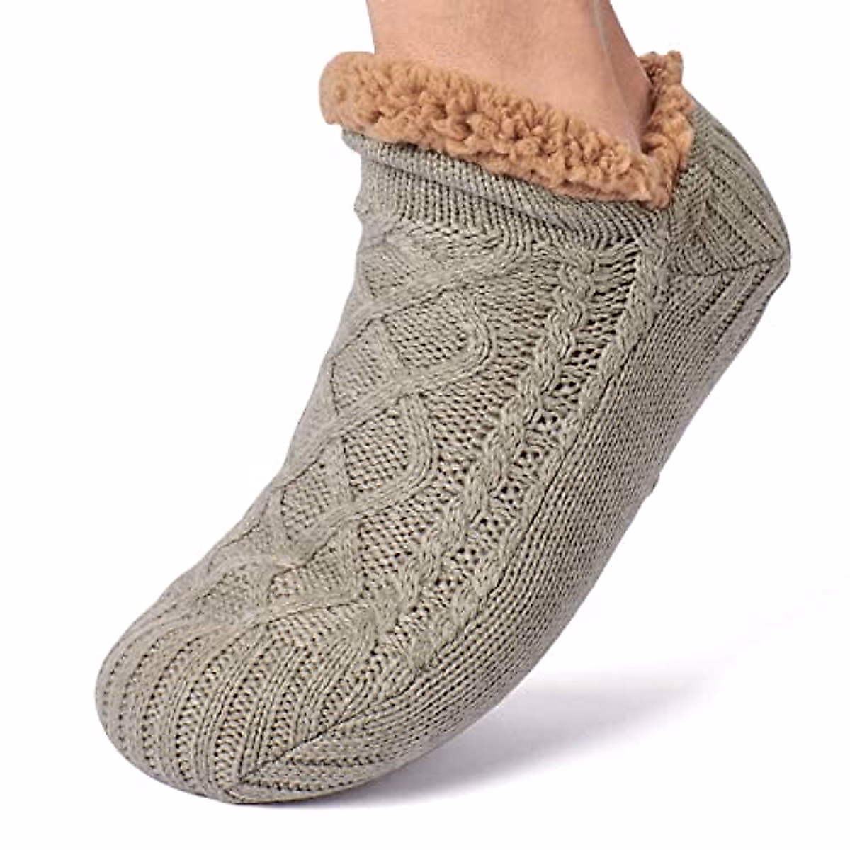 OLIVE OLIVIA Men's Sherpa Fluffy Fleece Socks,Increbible Soft Warm Cozy Fuzzy chrismas socks (Gray)