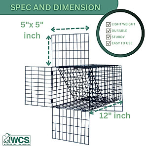 "OWDE" 5" One-Way Door Excluder –Professional Black Mesh Evictor Trap by Wildlife Control Supplies –Safe and Effective Pest Control for Commercial and Residential Use –Great for Barns, Garages & Sheds