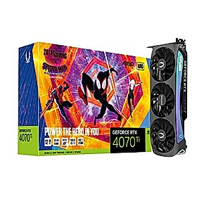 ZOTAC GAMING GeForce RTX 4070 Ti AMP AIRO Spider-Man: Across The Spider-Verse Inspired Graphics Card Bundle - ZT-D40710F-10SMP
