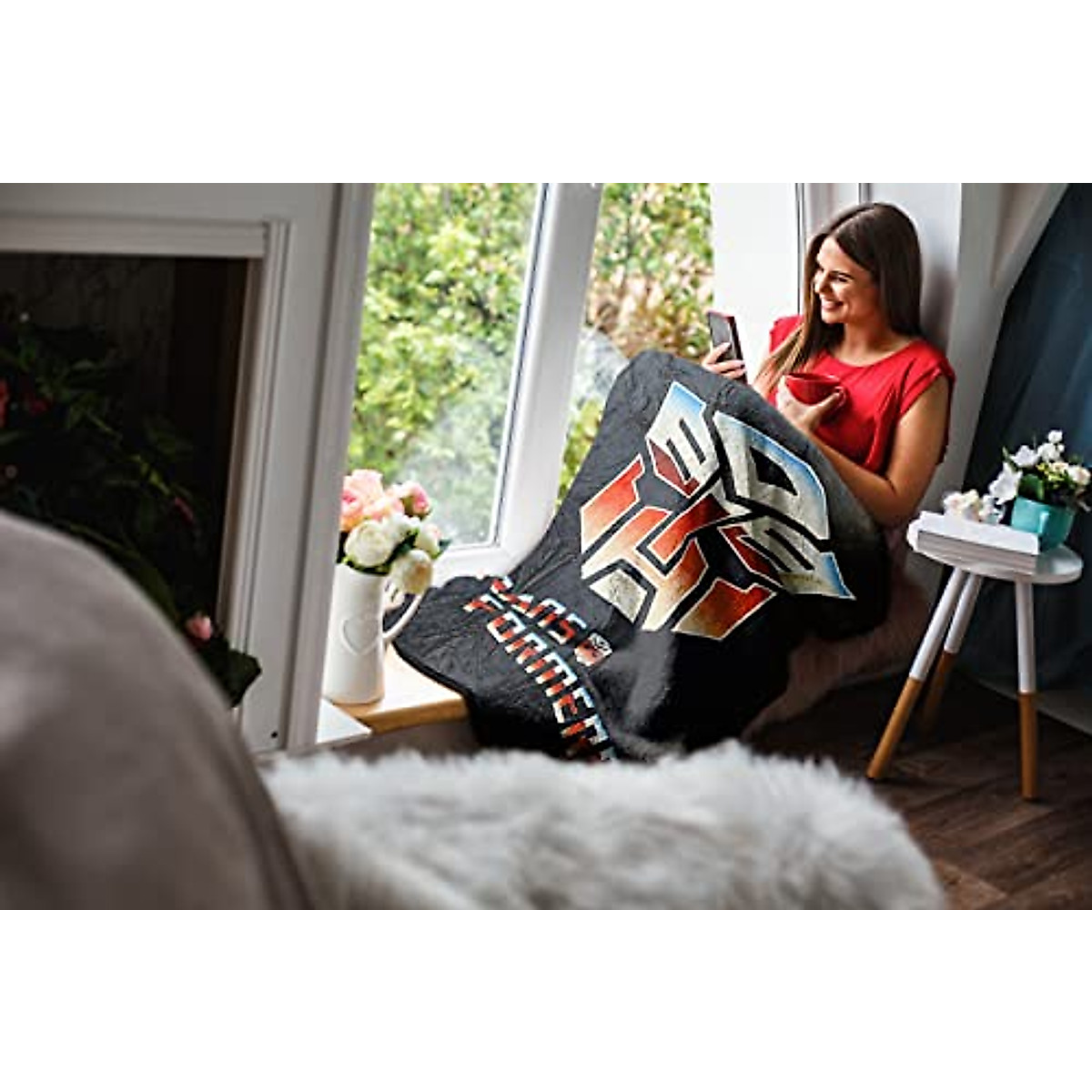 Transformers Hasbro Autobot Symbol 80's Cartoon Printed Plush Throw Blanket