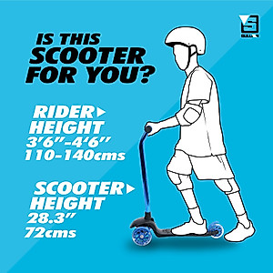 Sullivan 3 Wheel Scooter for Kids | Kids Scooter with LED Light-Up Wheels, Anti-Slip Deck, T-Bar, ABEC 5 Bearings & Rear Brake | Mini Scooter for Toddlers Ages 3 and Up