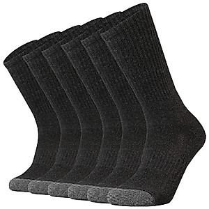 SOX TOWN Unisex Cushioned Crew Training Athletic Socks Men & Women with Combed Cotton Moisture Wicking Breathable Performance(DarkGrey M)