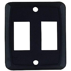 JR Products 12885 Black Double Switch Face Plate