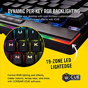 Corsair K95 RGB Platinum Mechanical Gaming Keyboard - 6x Programmable Macro Keys - USB Passthrough & Media Controls - Tactile & Quiet - Cherry MX Brown – RGB LED Backlit