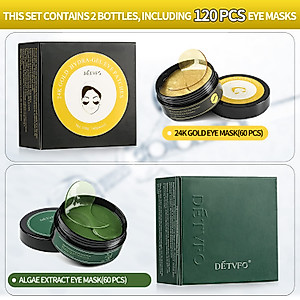 WANG BAO Under Eye Patches -120 PCS (60 Pairs) - Eye Mask Amino Acid & Collagen for Face Care - Eye Gel Treatment Masks for Dark Circles and Puffiness - Reduce Wrinkles and Fine Lines Undereye