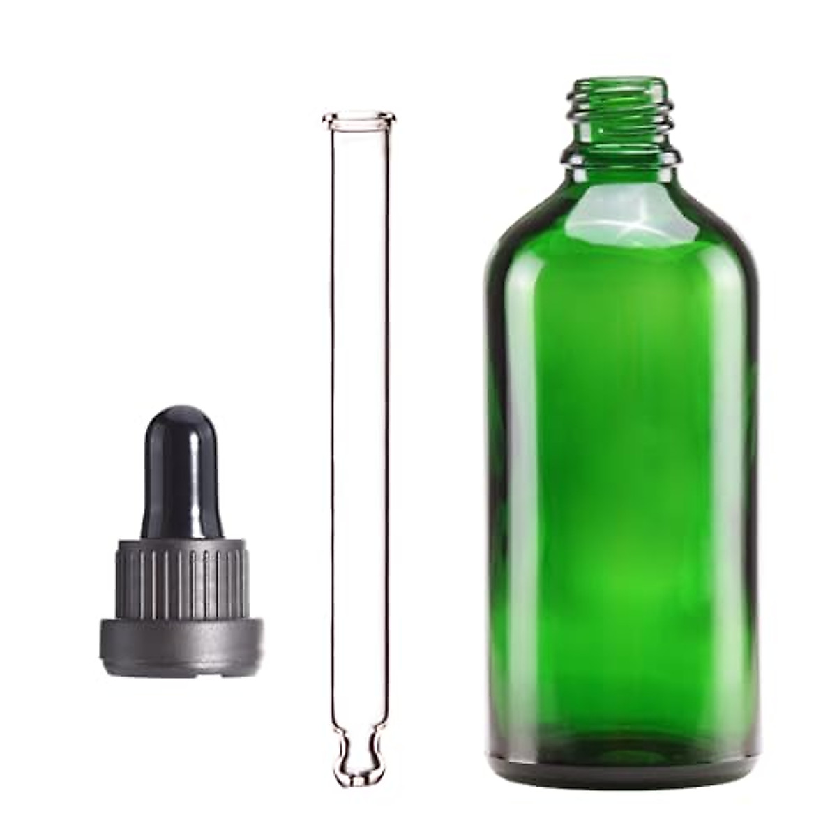 YIZHAO Green Glass Dropper Bottle 4oz, Tincture Bottles with Glass Dropper, for Essential Oils, Aromatherapy, Cosmetic, Laboratory, Pharmacy, Liquids, Travel –4 Pcs