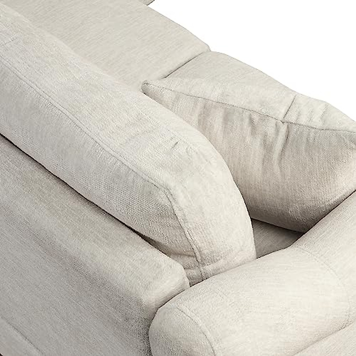 HAUSHECK 4 Pieces Sofa with Ottoman & Right Side Chaise, U Shaped Sectional Couches Living Room Furniture Set, 91.3" D x 122.1" W x 25.6" H, White