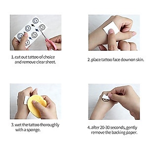 TATUWST Hippie Temporary Tattoos for man and Women Adult 70’s Groovy Hippie Love and Peace Rainbow Waterproof Face Body Waterproof Body Party Accessories,79 styles Tiny Removable Fake Tattoo stickers