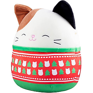 Squishmallows Original 10-Inch Cam The Cat - Official Jazwares Christmas Plush - Collectible Soft & Squishy Kitty Stuffed Animal Toy - Add to Your Squad - Gift for Kids, Girls & Boys