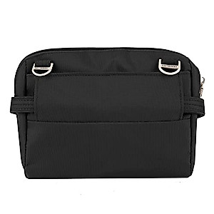 Travelon Women's Classic Convertible Crossbody & Waist Pack, Black, 8 x 7 x 2