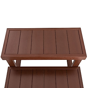 LIYUANJUN Hot Tub Steps, Spa Ladder with Allen Key for Any Hot Tub Shape and Size(3.28FT High) Outdoor Universal Pool Support Steps Large Non Slip Treads 23.62 * 21.46 * 15.75Inch (Brown)