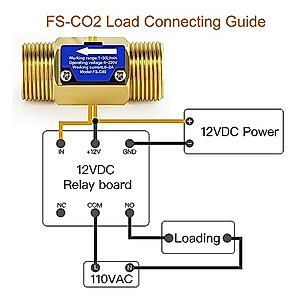 DIGITEN FS-C02 G3/4" BSP Male Thread Brass Water Flow Switch 1-30L/min, 0-2A/ 0-220V(AC or DC)