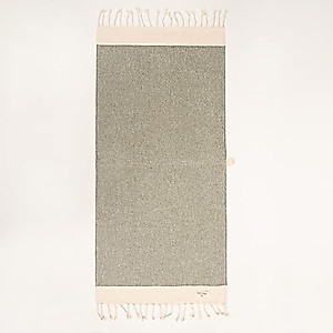 BAROOGA Turkish Hand Towel (Set of 2) for Kitchen and Bathroom | 100% Cotton, 18 x 38 Inches | Prewashed Decorative Peshtemal Towel for Face, Hand, Hair, Yoga, Dishcloth, Tea Towel (Kale Green)