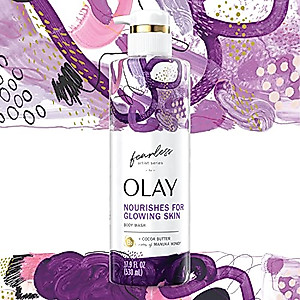 Olay Fearless Artist Series Nourishing Moisture Body Wash with Cocoa Butter and Notes of Manuka Honey 20 oz (Pack of 4)