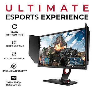 BenQ ZOWIE XL2536 24.5 inch 144Hz Gaming Monitor | 1080p 1ms | Dynamic Accuracy & Black Equalizer for Competitive Edge | S-Switch for Custom Display Profiles | Shield (Renewed)